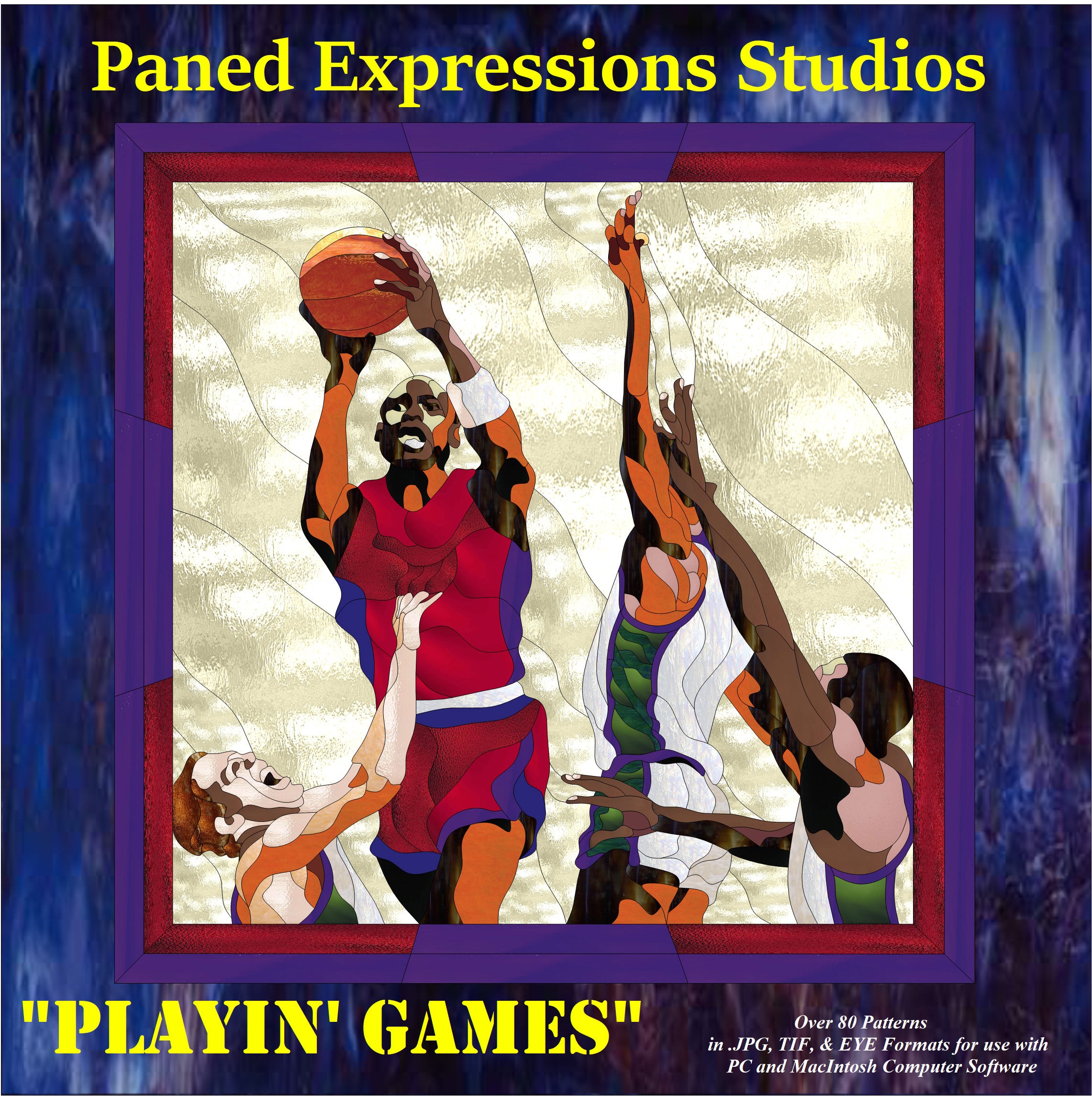 Sports Stained Glass Patterns, 80+ Stained Glass Designs on CD – Paned ...