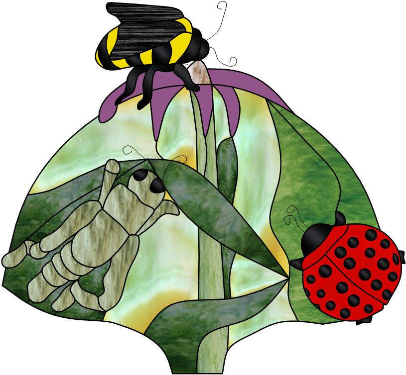 Fan Bugs Stained Glass Pattern – Paned Expressions Stained Glass