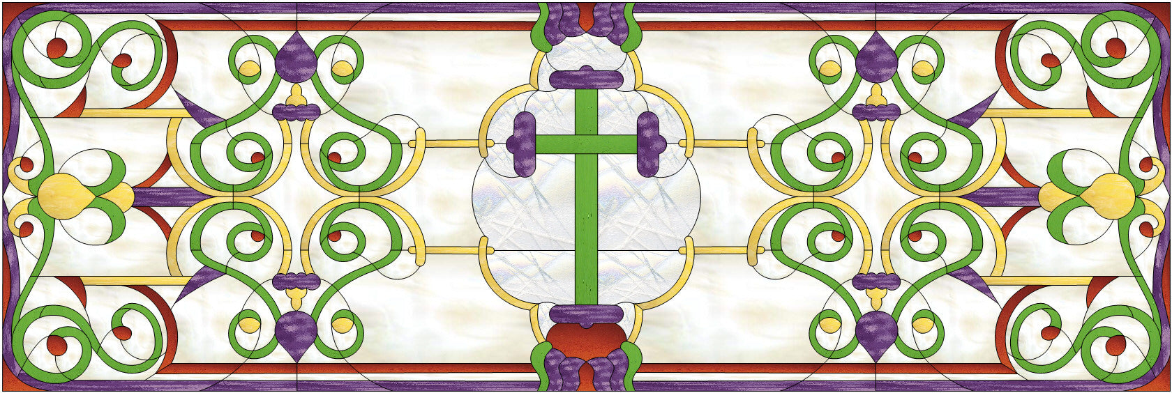 Gothic Transom Stained Glass Pattern – Paned Expressions Stained Glass